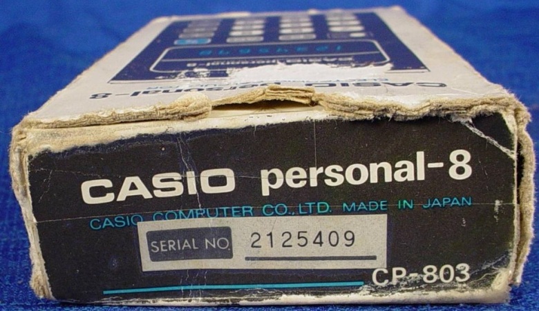 Casio - Personal-8 CP-803 - - Calculatrice Vintage - Casio Personal8 CP803 - Casio.ledudu.com ...