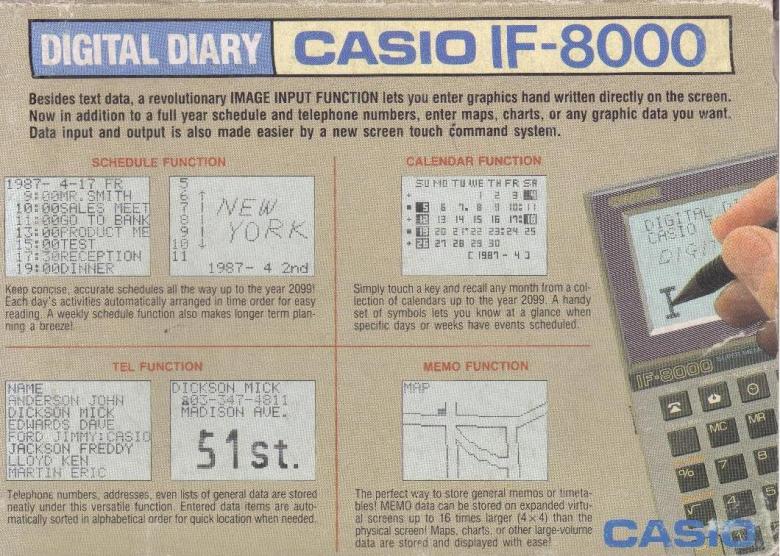 Casio - IF-8000 - - Agenda électronique - Casio IF8000 - Casio.ledudu ...