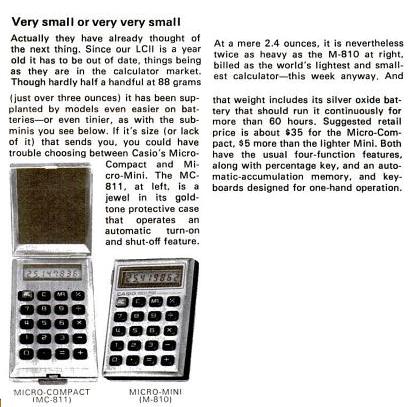 Casio - Micro-Mini M-810 - - Calculatrice LCD - Casio MicroMini M810 ...