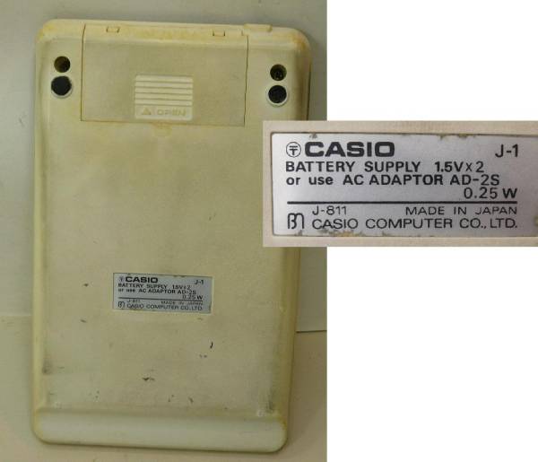 Casio - J-1 J-811 - - Calculatrice Vintage - Casio J1 J811 - Casio.ledudu.com - bibliothèque des ...