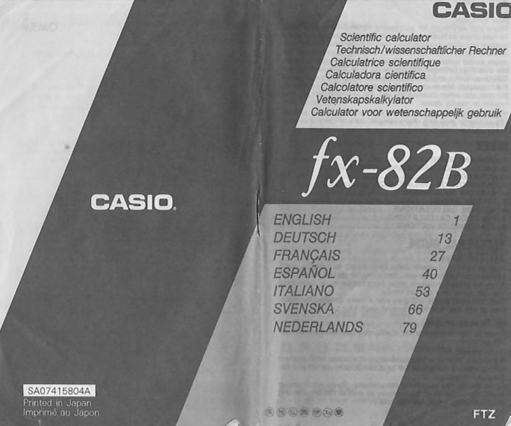 Casio - fx-82B - - Calculatrice Scientifique - Casio fx82B - Casio ...