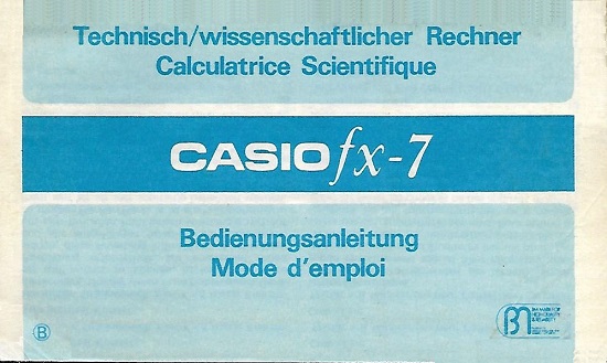 Casio - fx-7 - - Calculatrice Scientifique - Casio fx7 - Casio.ledudu ...