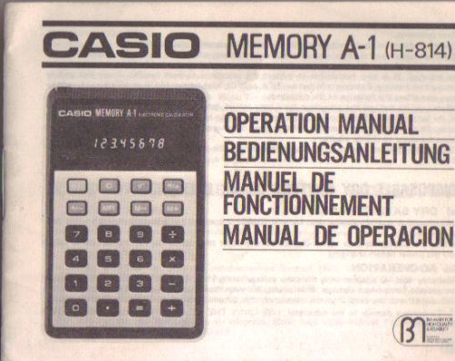 Casio - Memory-A1 H-814 - - Calculatrice Vintage - Casio MemoryA1 H814 - Casio.ledudu.com ...