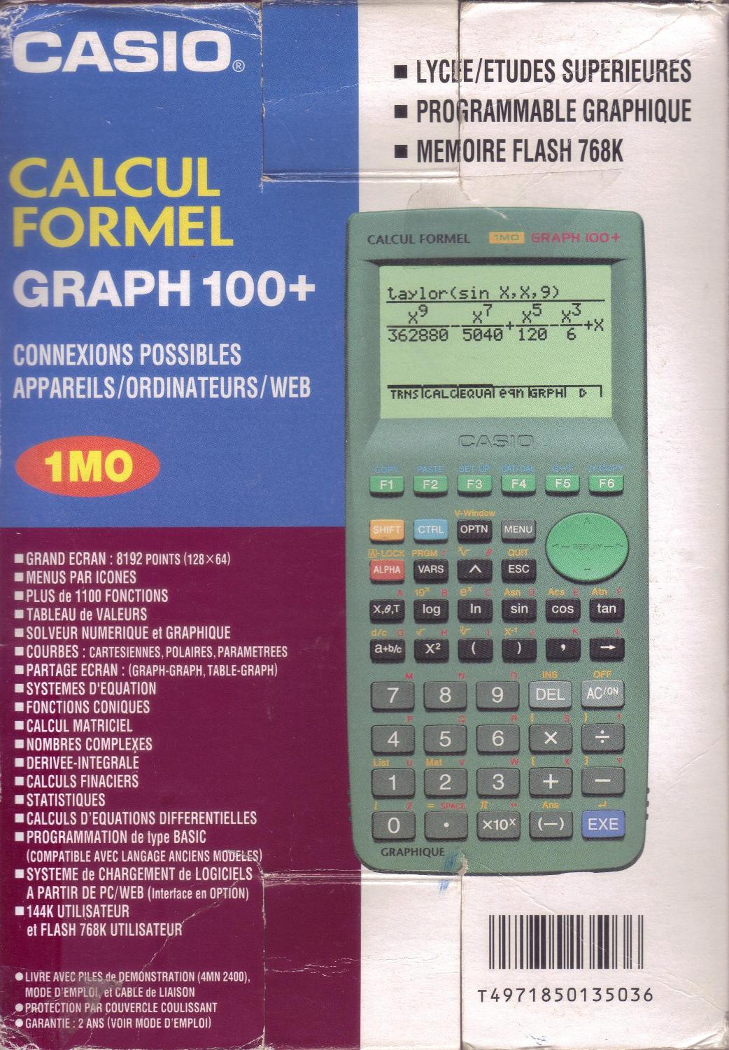 Casio GRAPH 100 + - Calculatrice Graphique - Casio GRAPH 100 + - Casio ...