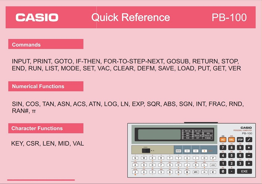 Casio - PB-100 - - Ordinateur de poche - Casio PB100 - Casio.ledudu.com ...