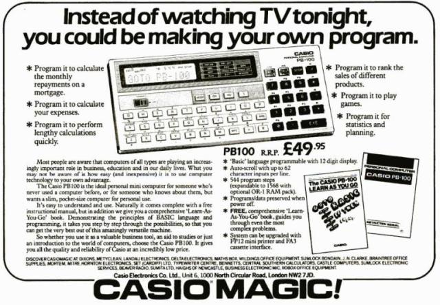 Casio - PB-100 - - Ordinateur de poche - Casio PB100 - Casio.ledudu.com ...