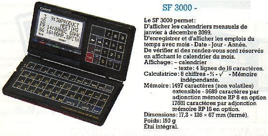 Casio - SF-3000 - - Agenda électronique - Casio SF3000 - Casio.ledudu ...