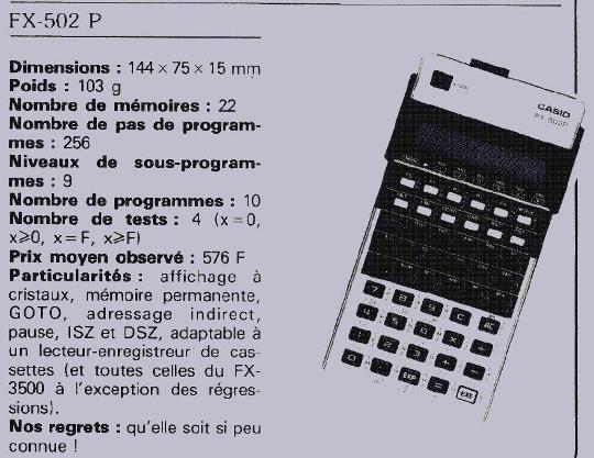 Casio - Fx-502p - - Ordinateur de poche - Casio Fx502p - Casio.ledudu.com - bibliothèque des ...